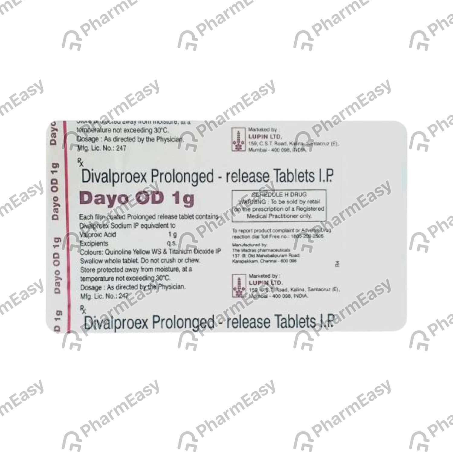 Dayo Od 1 G Tablet (10): Uses, Side Effects, Price & Dosage | PharmEasy
