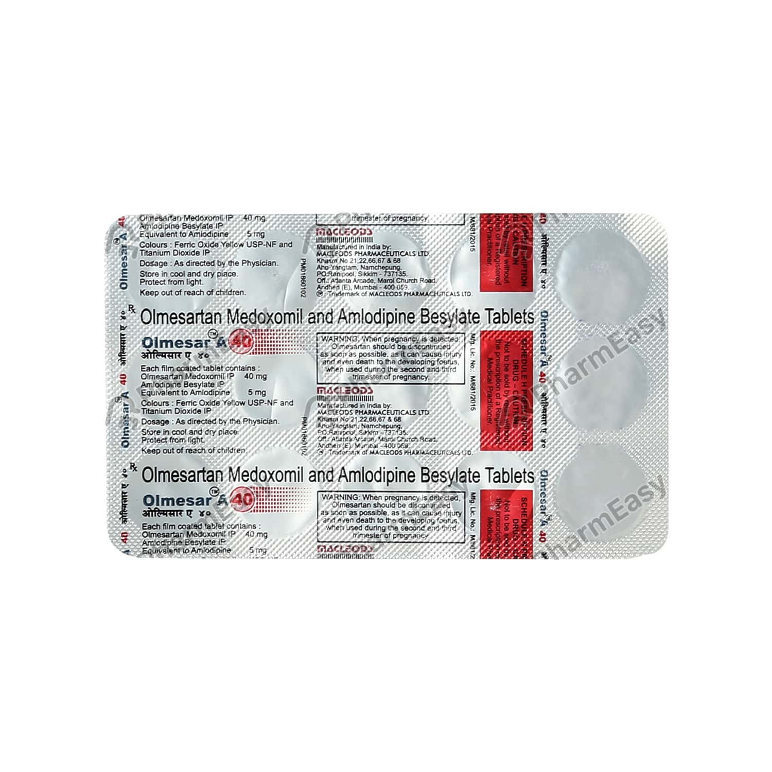 Olmesar A 40mg Strip Of 10 Tablets: Uses, Side Effects, Price & Dosage ...