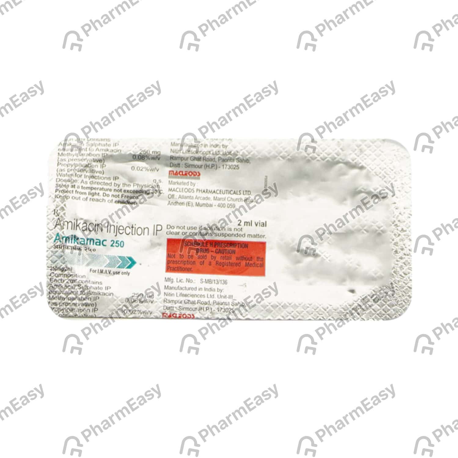 Amikamac 250 MG/2ML Injection (2): Uses, Side Effects, Price & Dosage ...