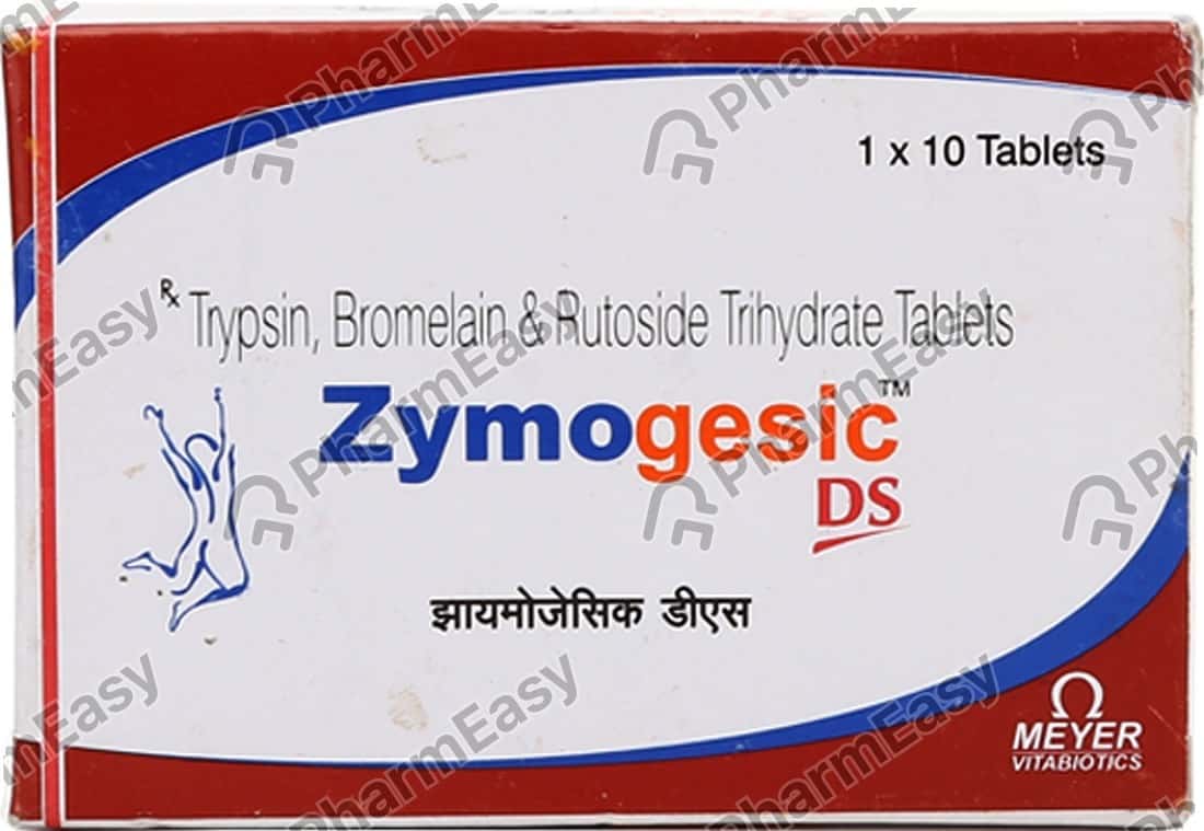 Zymogesic Ds Strip Of 10 Tablets: Uses, Side Effects, Price & Dosage ...