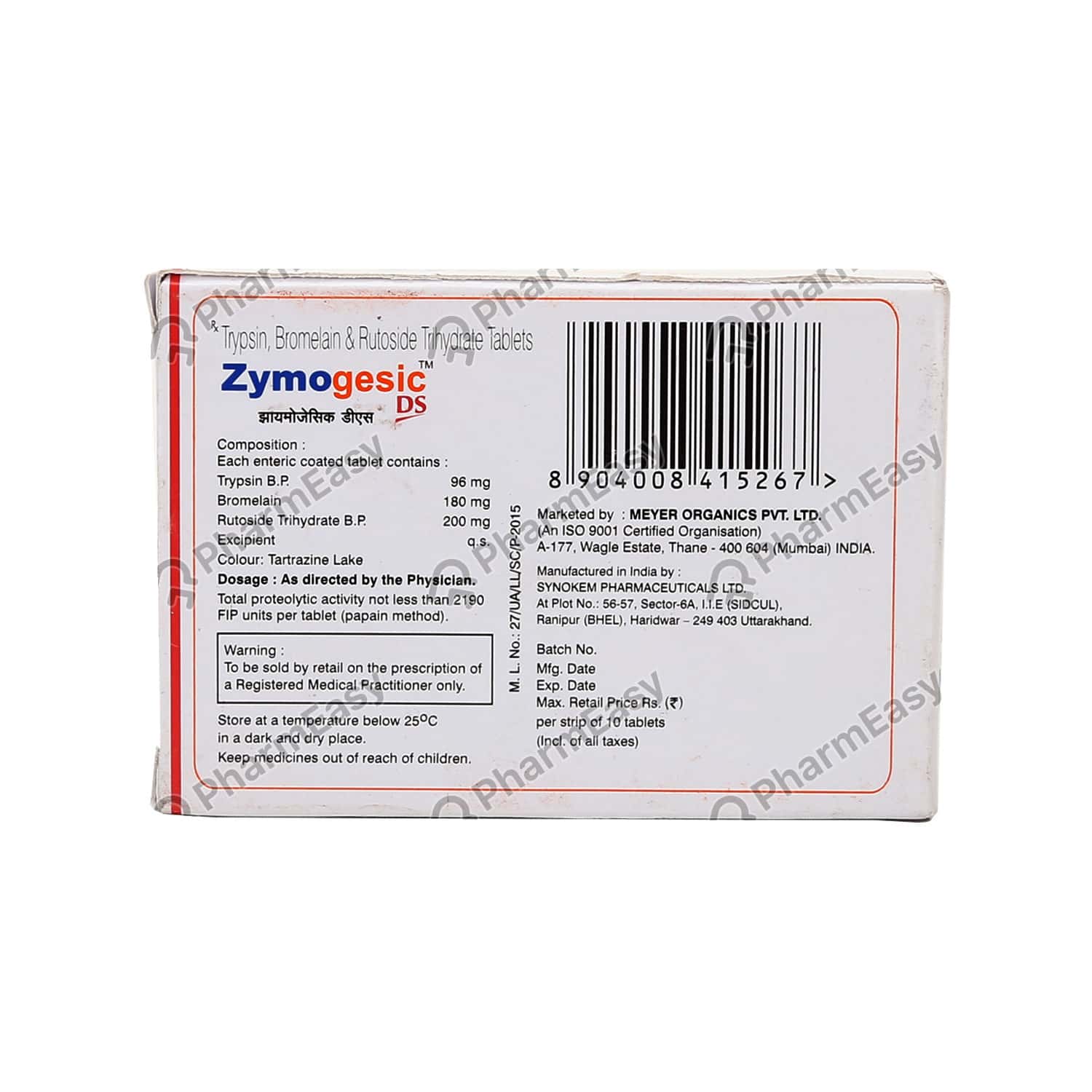 Zymogesic Ds Tablet - Uses, Side Effects, Dosage, Composition & Price ...