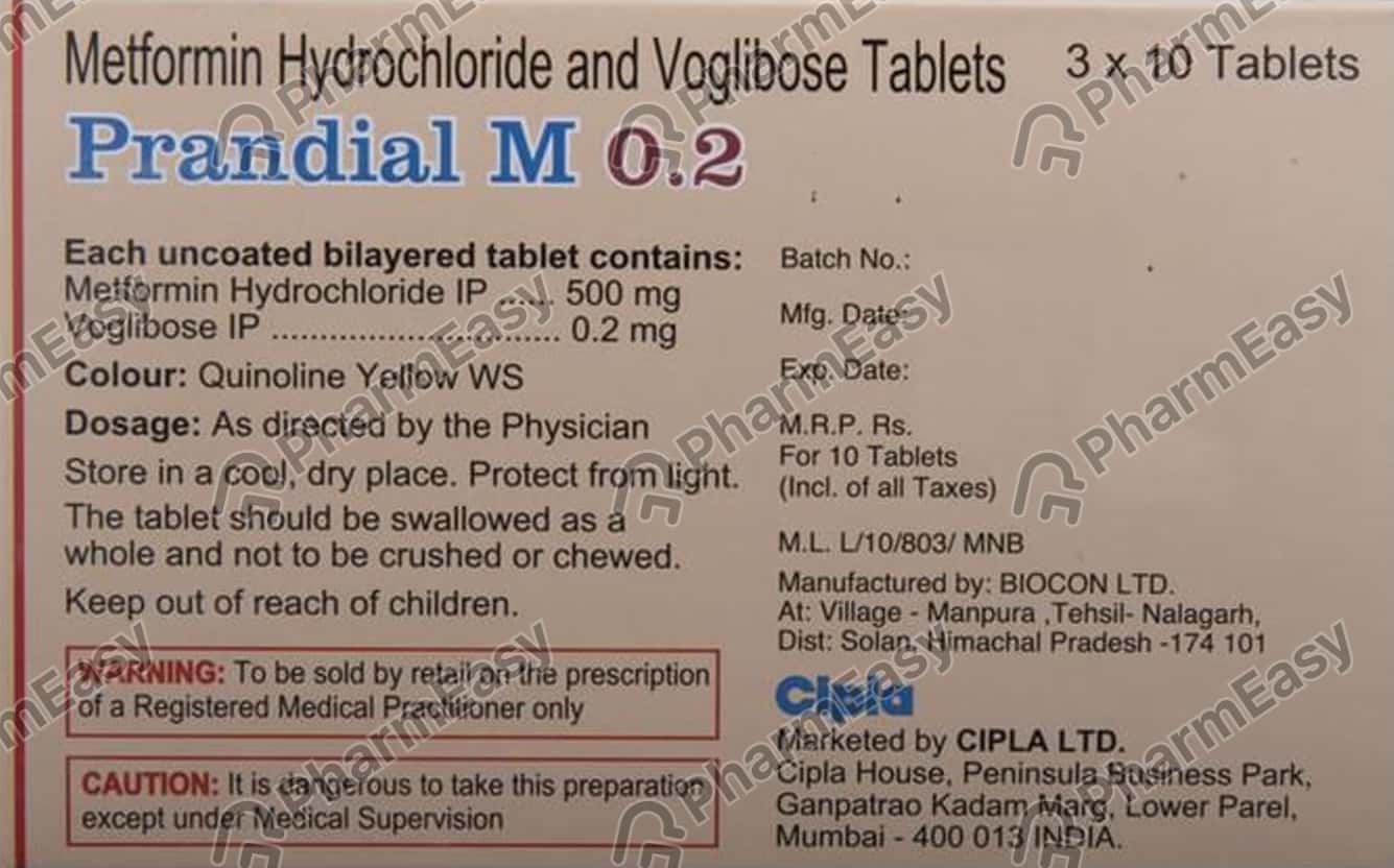 Prandial M 0.2mg Strip Of 10 Tablets: Uses, Side Effects, Price ...