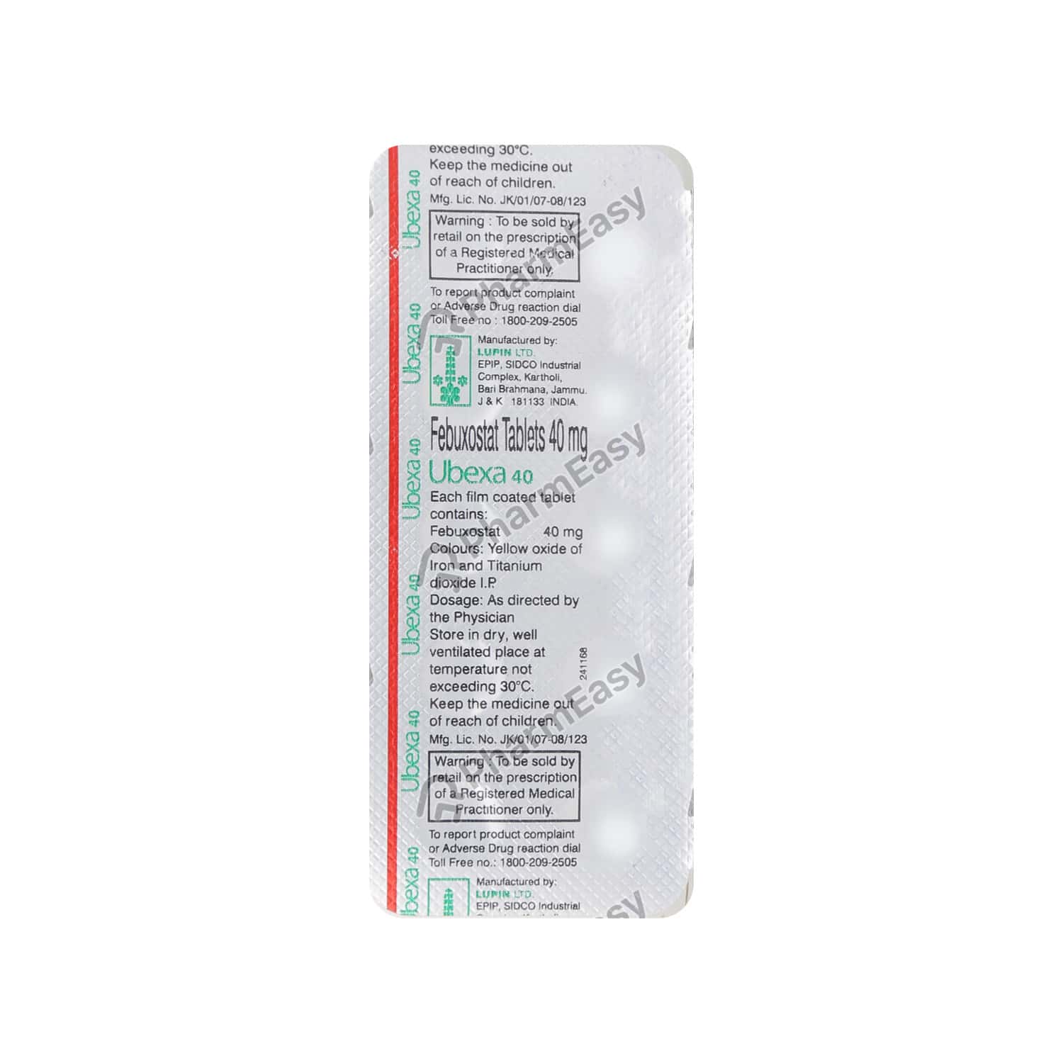Ubexa 40 MG Tablet (10) - Uses, Side Effects, Dosage, Composition ...