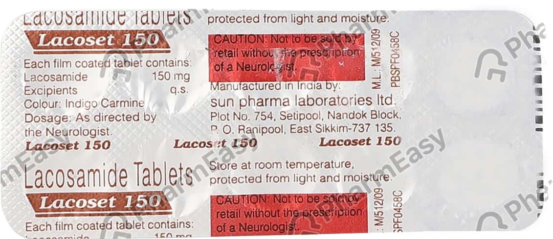 Lacoset 150 MG Tablet (10): Uses, Side Effects, Price & Dosage | PharmEasy
