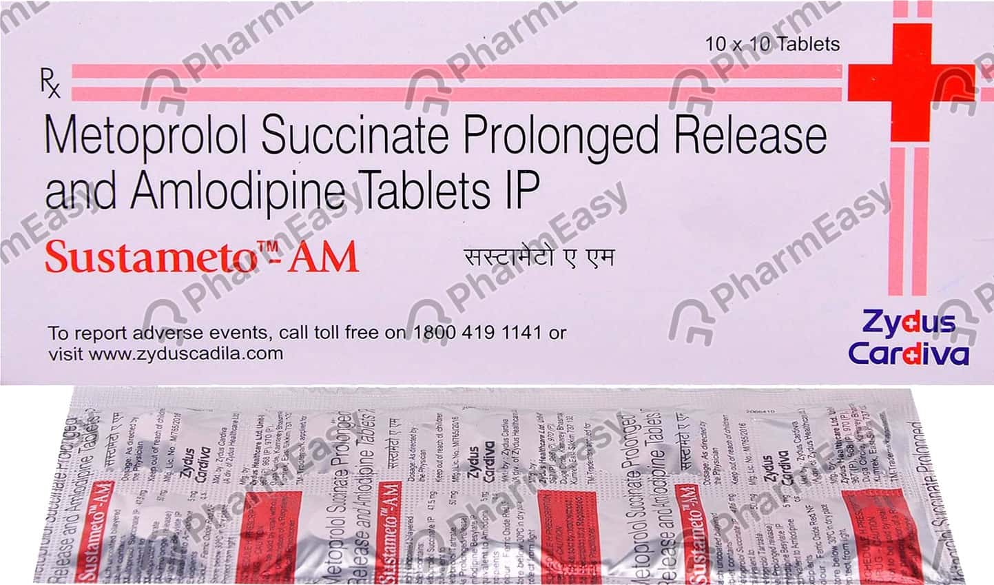 Sustameto Am Strip Of 10 Tablets: Uses, Side Effects, Price & Dosage ...
