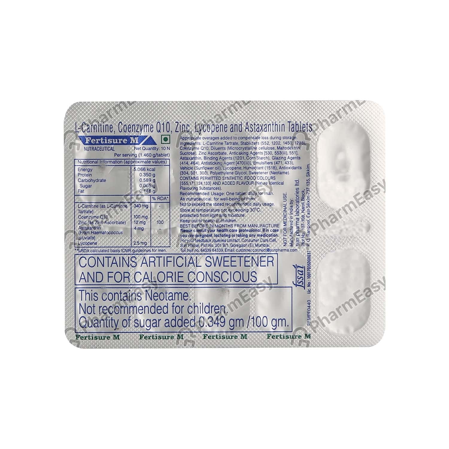 Buy Fertisure M Strip Of 10 Tablets Online at Flat 18% OFF* | PharmEasy