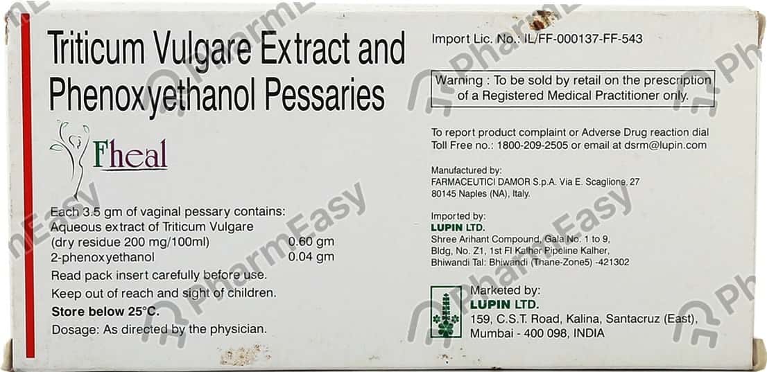 Buy FHEAL VAG PESSARIES Online & Get Upto 60% OFF at PharmEasy