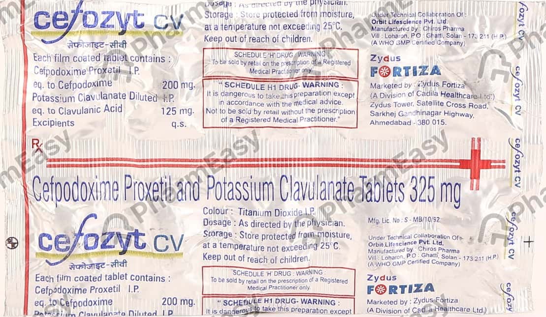 Cefozyt Cv Strip Of 10 Tablets: Uses, Side Effects, Price & Dosage ...