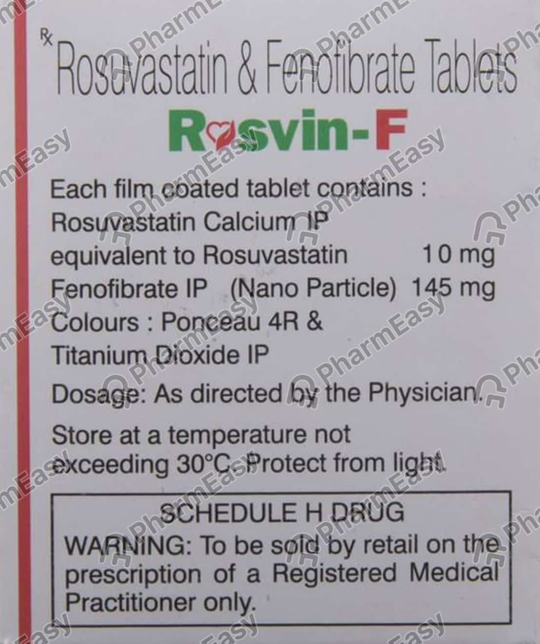 Rosvin F 10mg Strip Of 10 Tablets: Uses, Side Effects, Price & Dosage ...