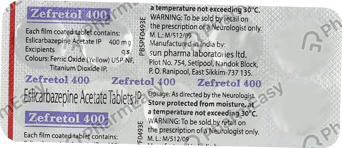Buy Zefretol 400 MG Tablet (10) Online at Flat 15% OFF | PharmEasy