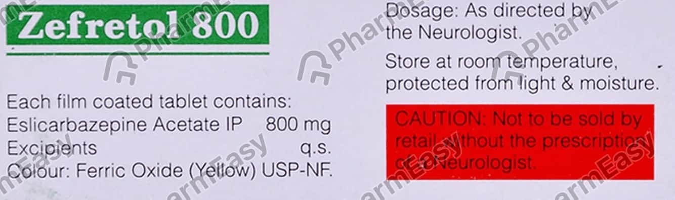 Buy Zefretol 800 MG Tablet (10) Online at Flat 15% OFF | PharmEasy