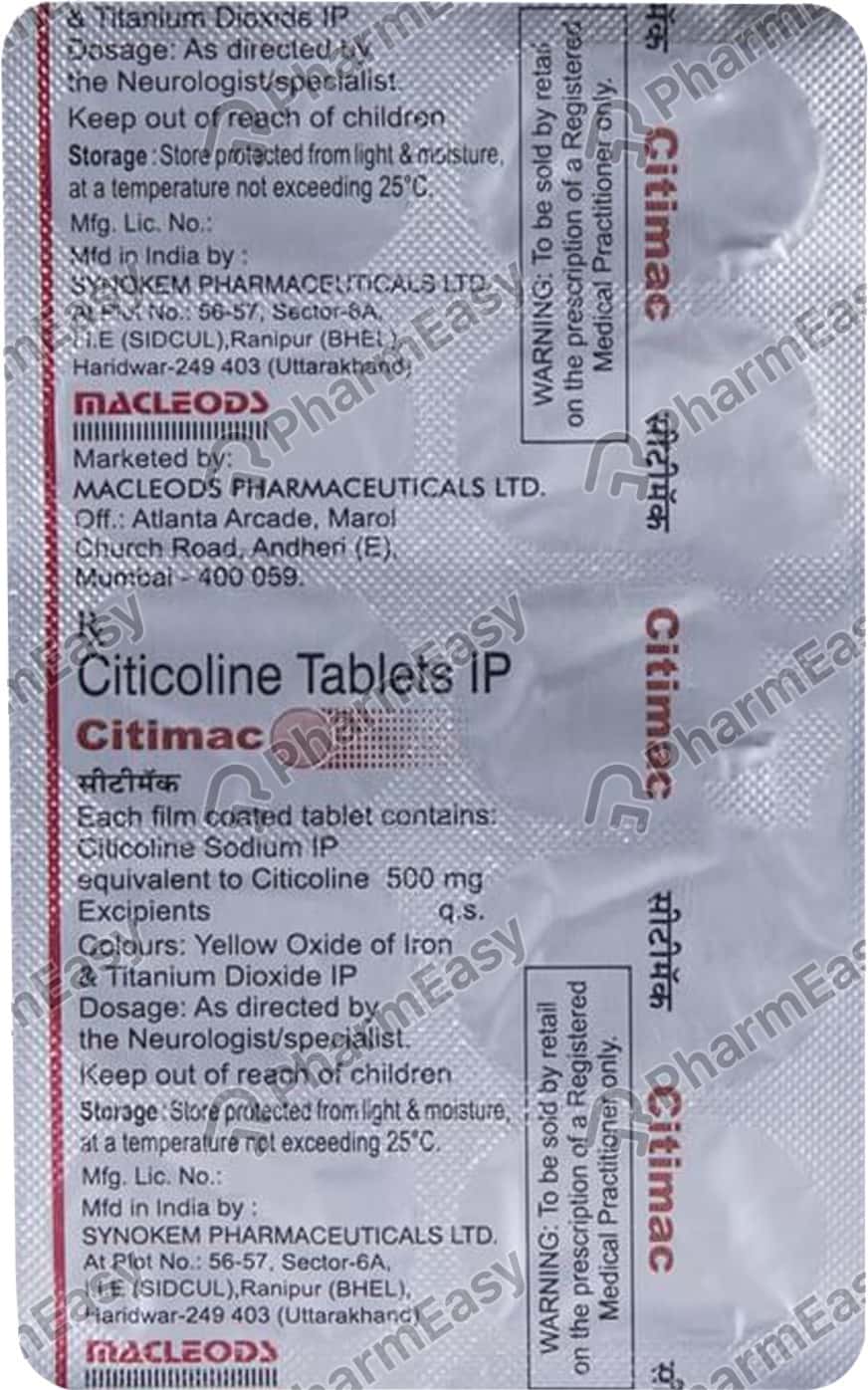 Citimac 500 MG Tablet (10): Uses, Side Effects, Price & Dosage | PharmEasy
