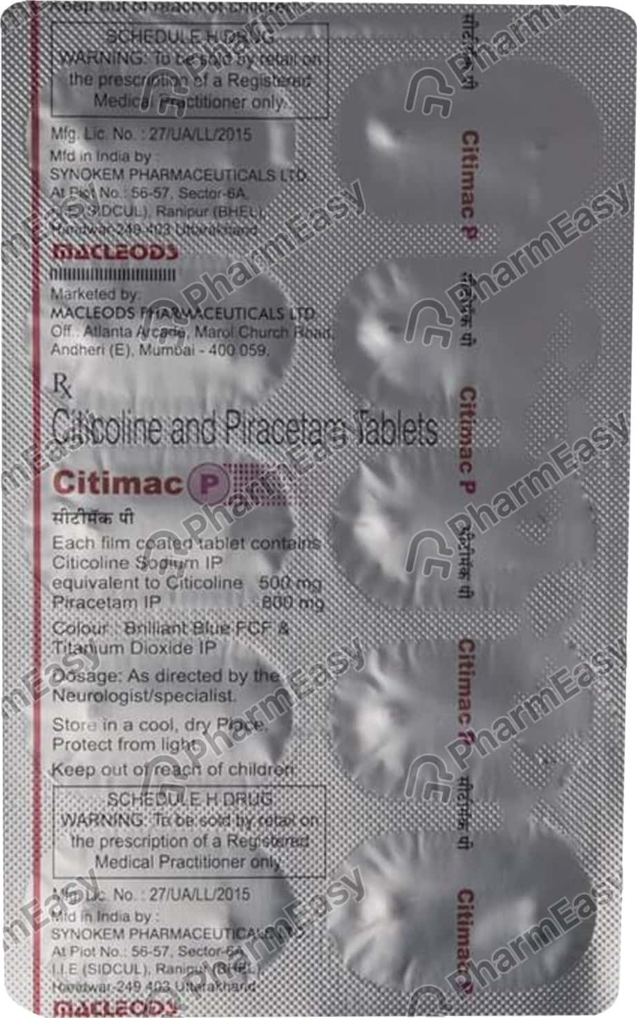 Citimac P Strip Of 10 Tablets: Uses, Side Effects, Price & Dosage ...