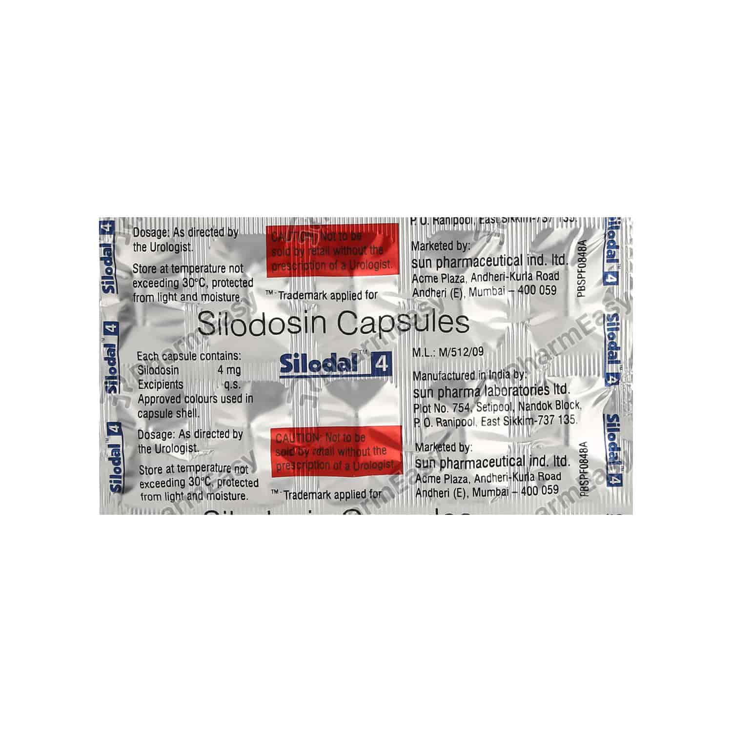 Buy Silodal 4mg Capsule Online at Flat 18% OFF* | PharmEasy