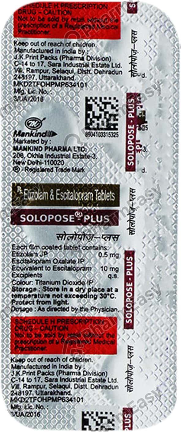 Solopose Plus Strip Of 10 Tablets: Uses, Side Effects, Price & Dosage ...