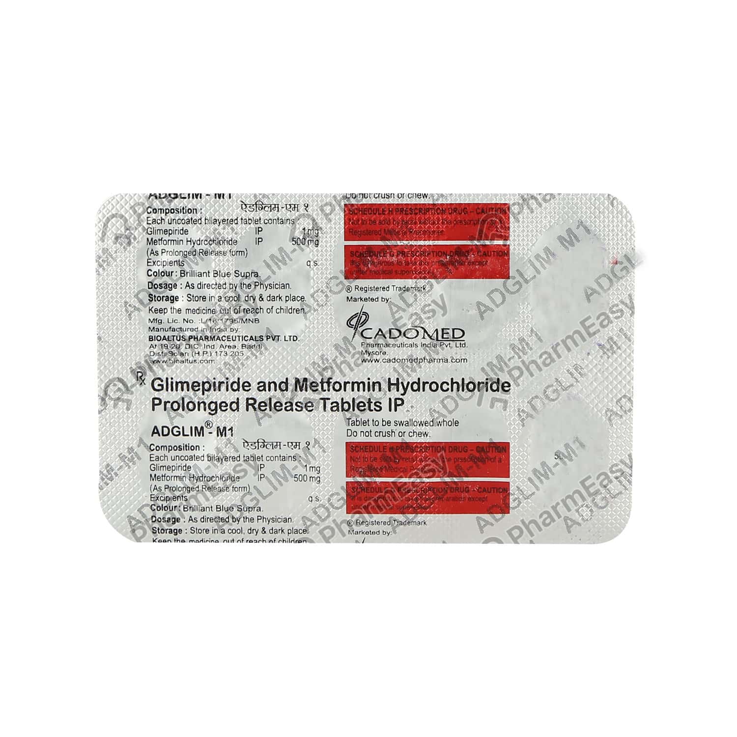 Adglim M1 Tab - Uses, Side Effects, Dosage, Composition & Price | PharmEasy