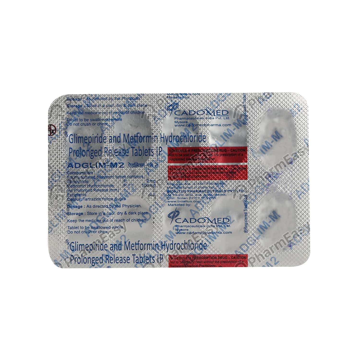 Adglim M2 Tab - Uses, Side Effects, Dosage, Composition & Price | PharmEasy