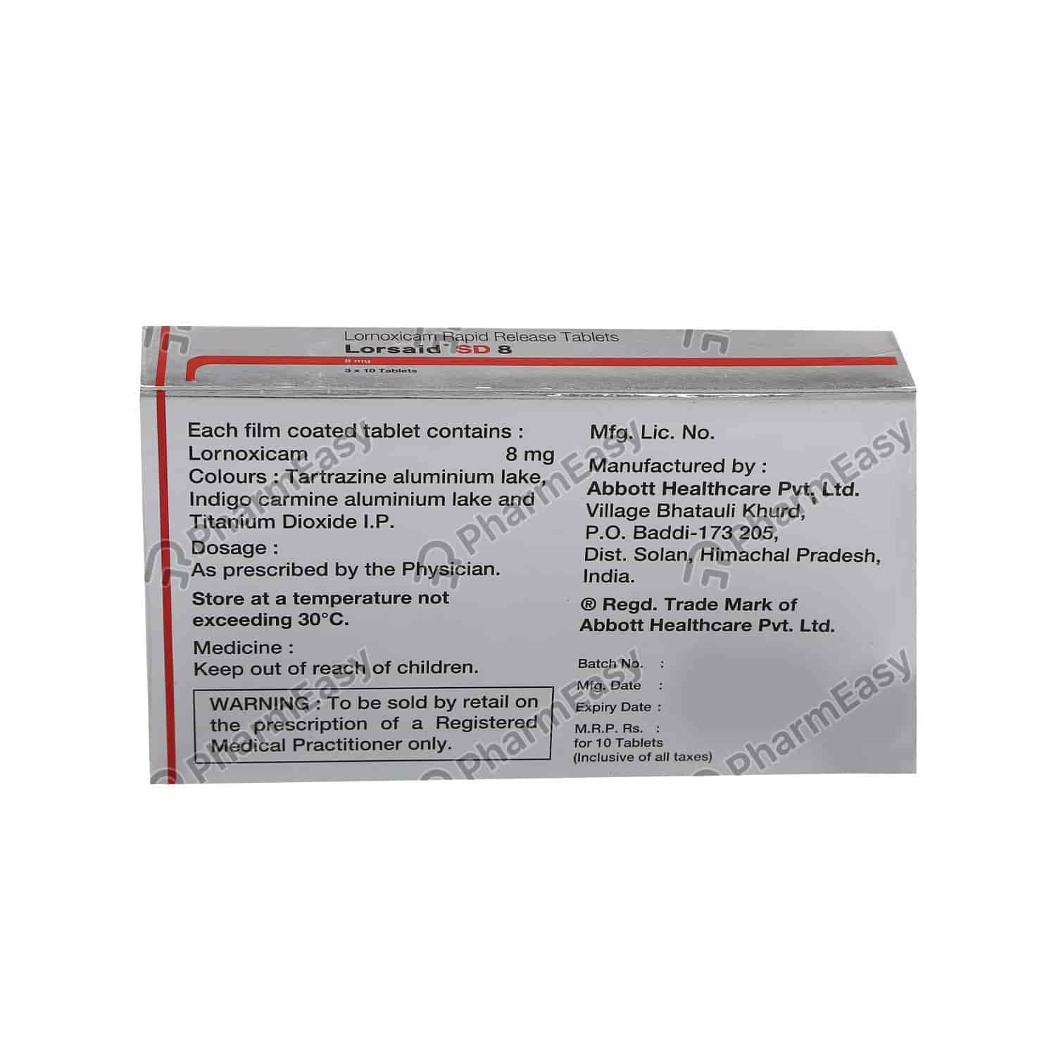Buy Lorsaid Sd 8mg Tablet Online at Flat 18% OFF* | PharmEasy