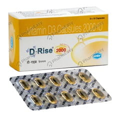 D Rise 2000 IU Capsule (10) - Uses, Side Effects, Dosage, Composition ...