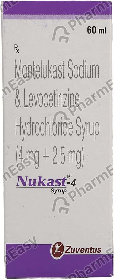 Nukast 4mg Bottle Of 60ml Syrup: Uses, Side Effects, Price & Dosage ...