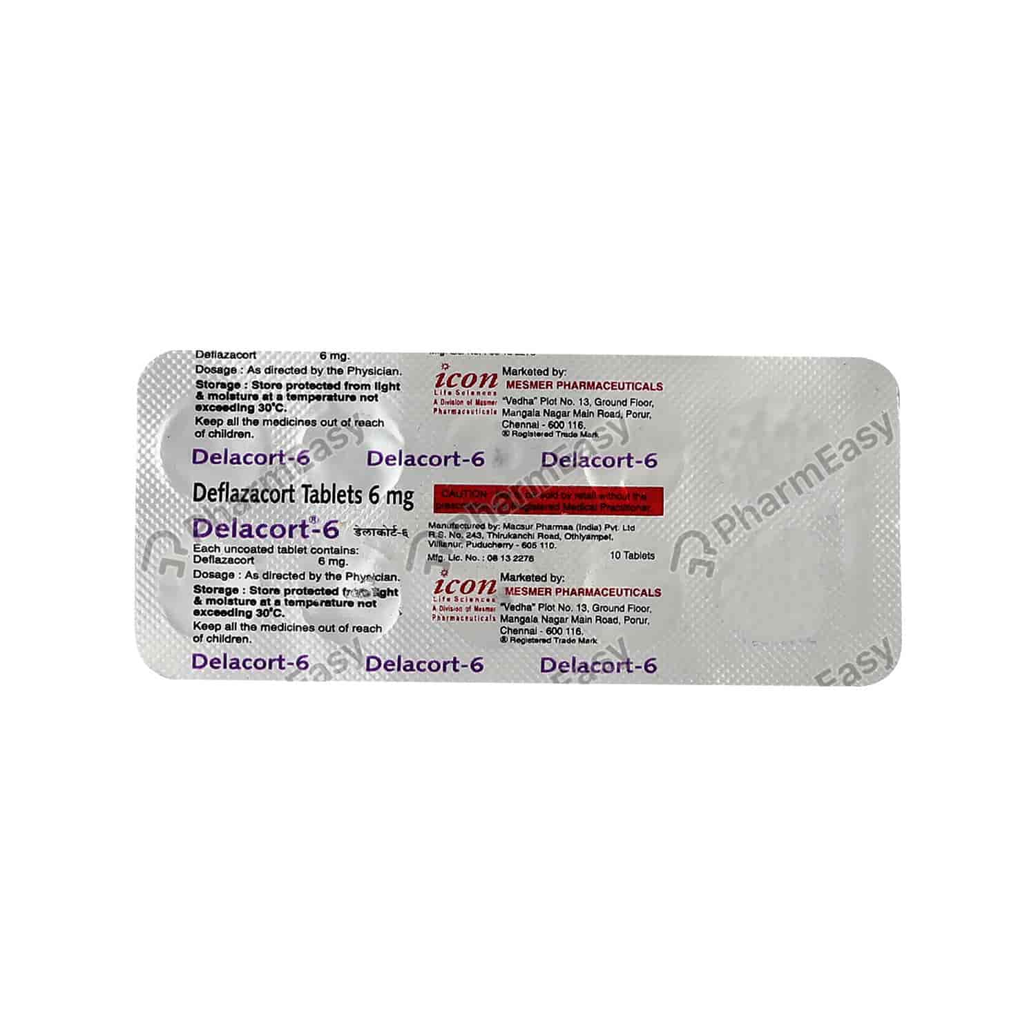 Delacort 6mg Tab - Uses, Side Effects, Dosage, Composition & Price ...