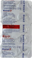 Myotop P Strip Of 10 Tablets: Uses, Side Effects, Price & Dosage ...