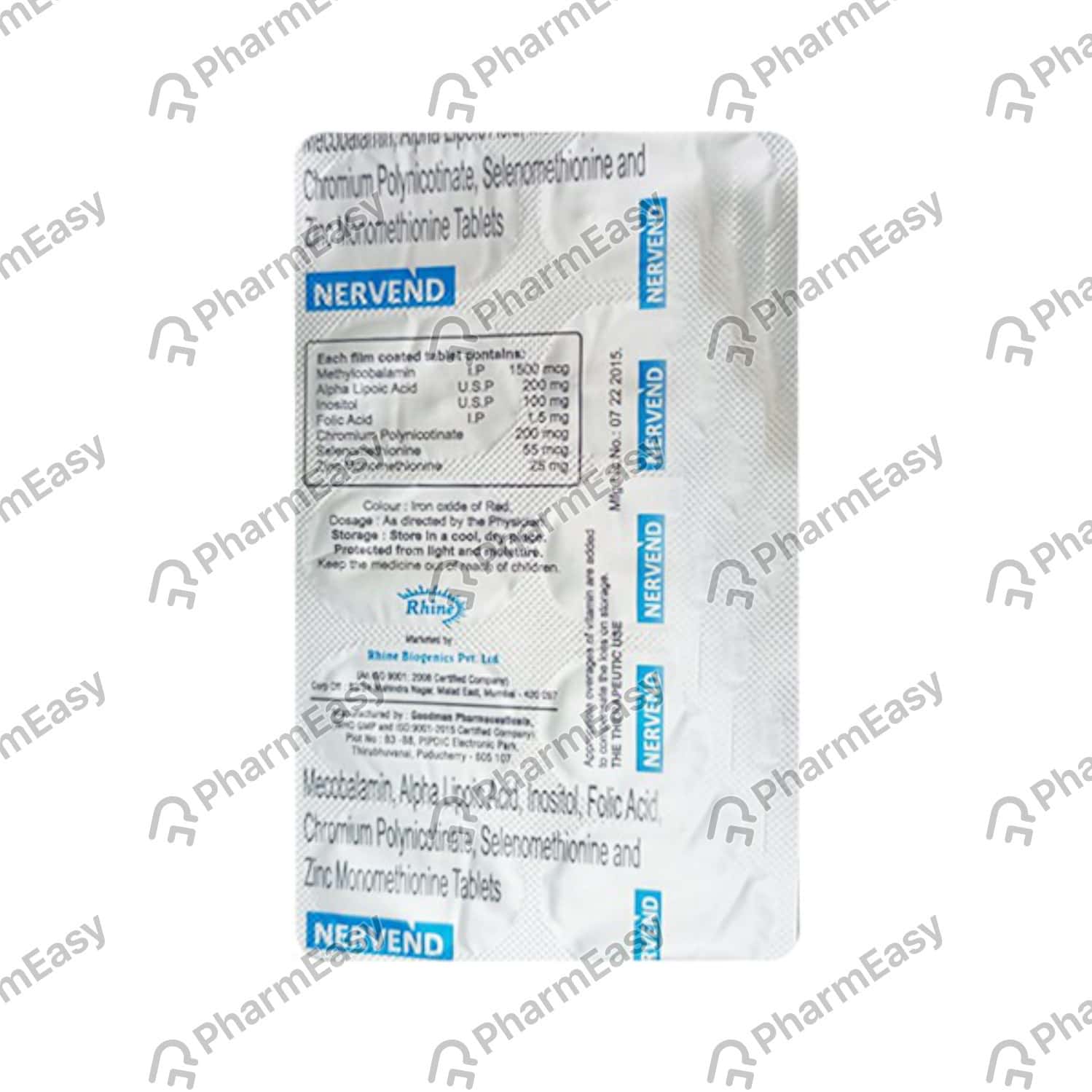 Buy Nervend Strip Of 10 Tablets Online & Save Up to 24% at PharmEasy