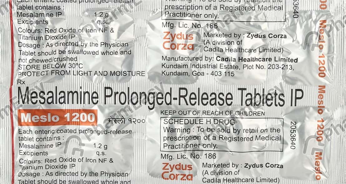 Meslo Cr 1.2 G Tablet (10): Uses, Side Effects, Price & Dosage | PharmEasy