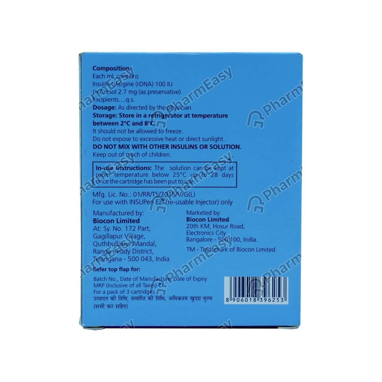 Basalog Refil 100 IU/ML Solution For Injection (3) - Uses, Side Effects ...