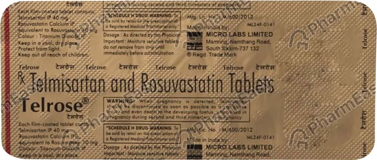 Telrose Strip Of 10 Tablets: Uses, Side Effects, Price & Dosage | PharmEasy