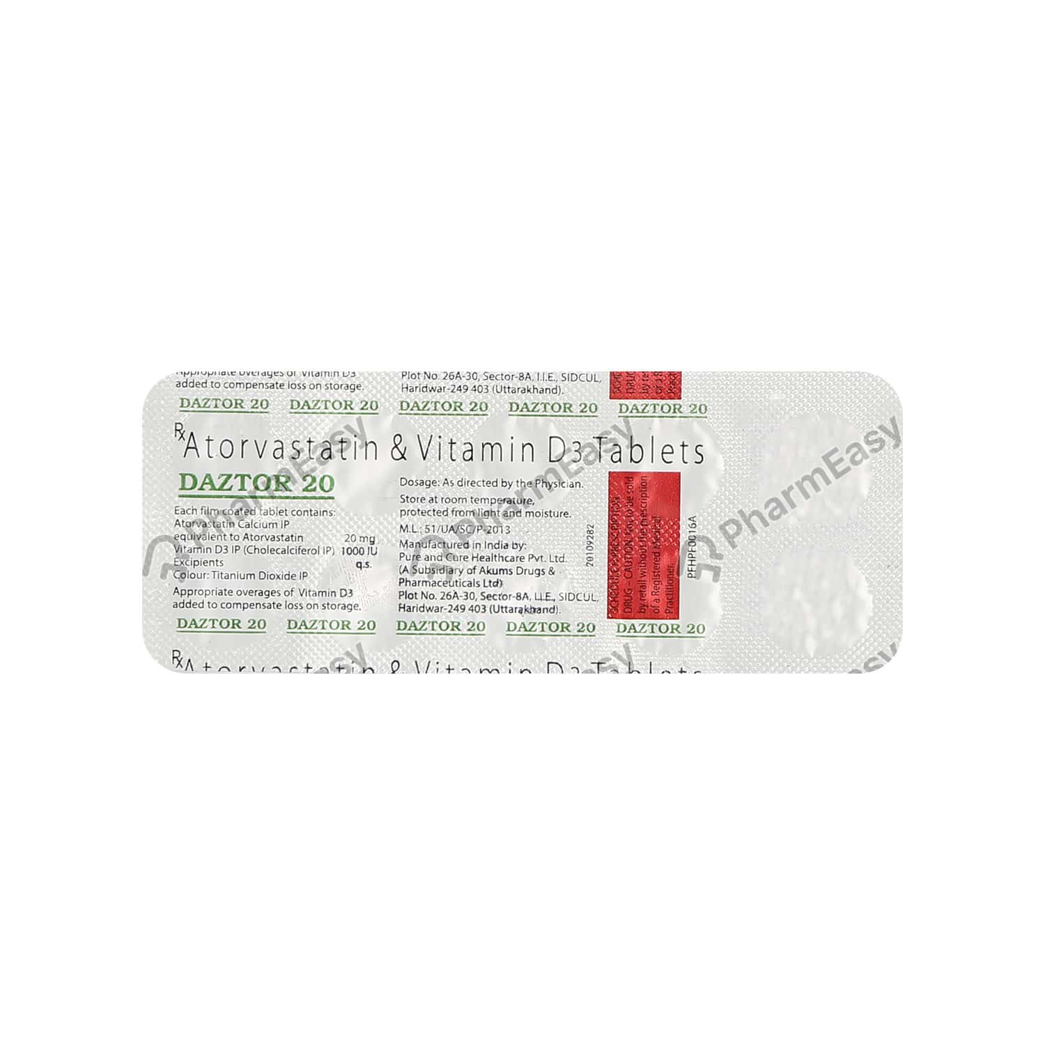 Buy Daztor 20mg Tablet Online at Flat 18% OFF* | PharmEasy
