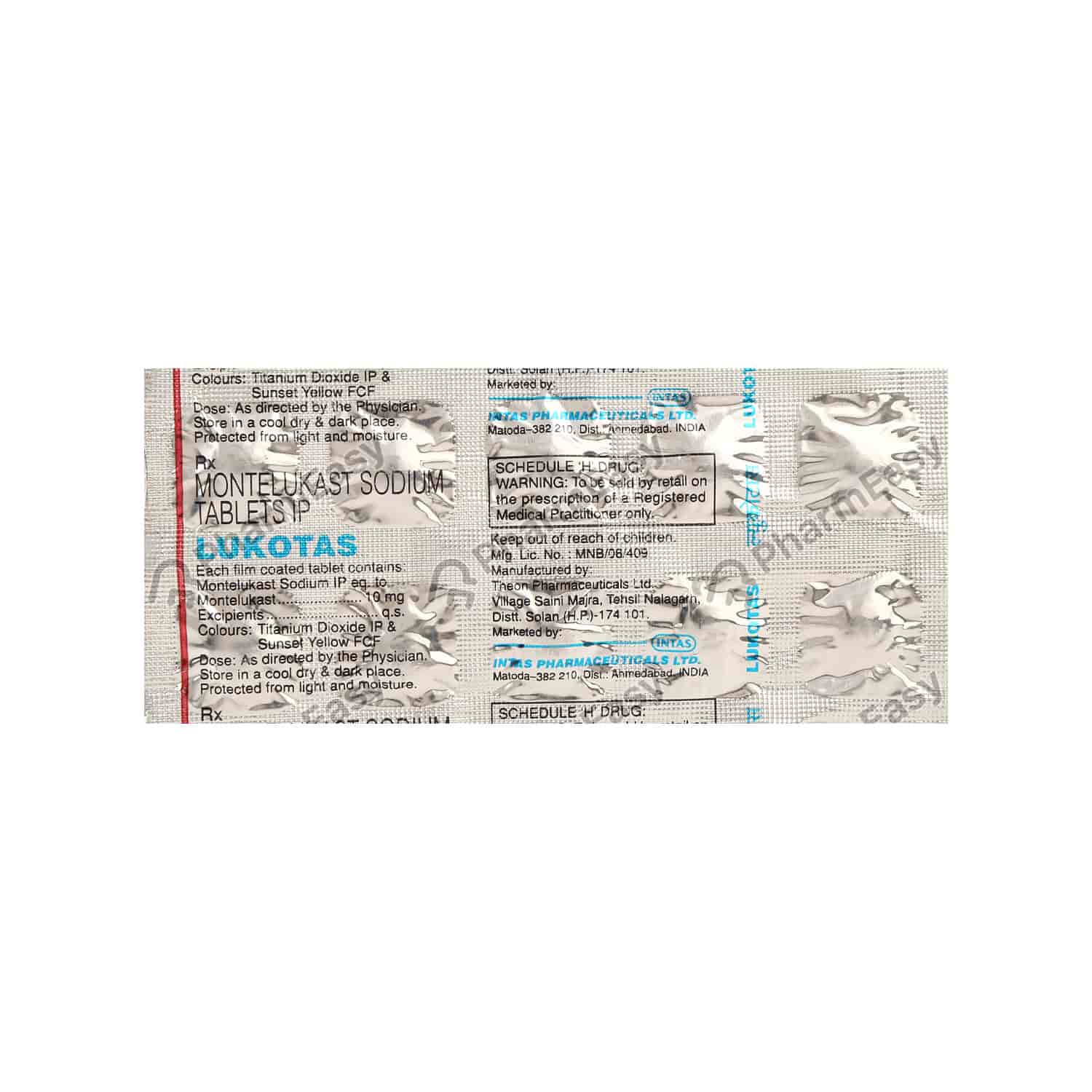 Buy Lukotas 10mg Tablet Online at flat 15% off | PharmEasy