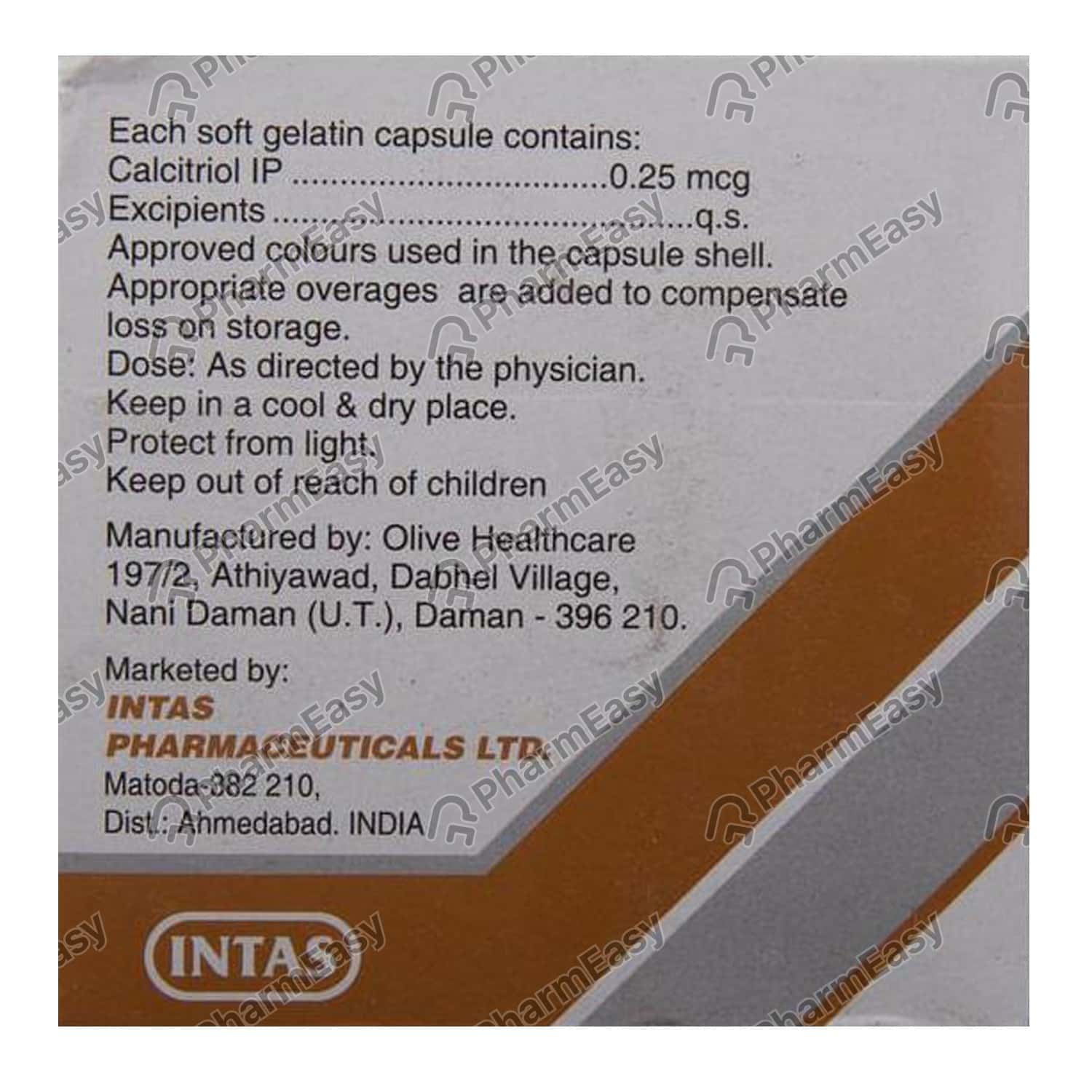 Caltive 0.25 MCG Capsule (10) - Uses, Side Effects, Dosage, Composition ...