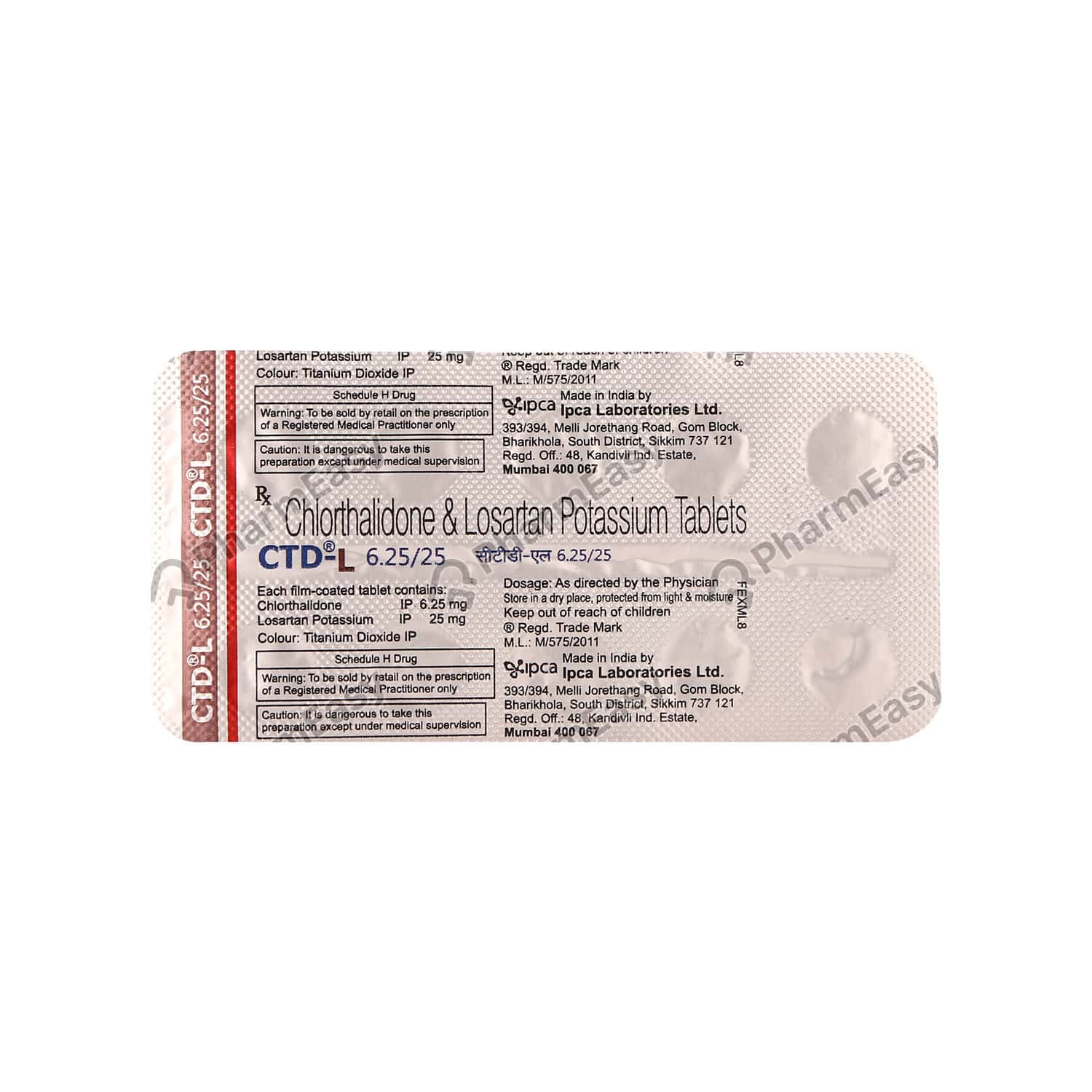 Buy Ctd L 6.25/25mg Tablet Online at Flat 18% OFF* | PharmEasy