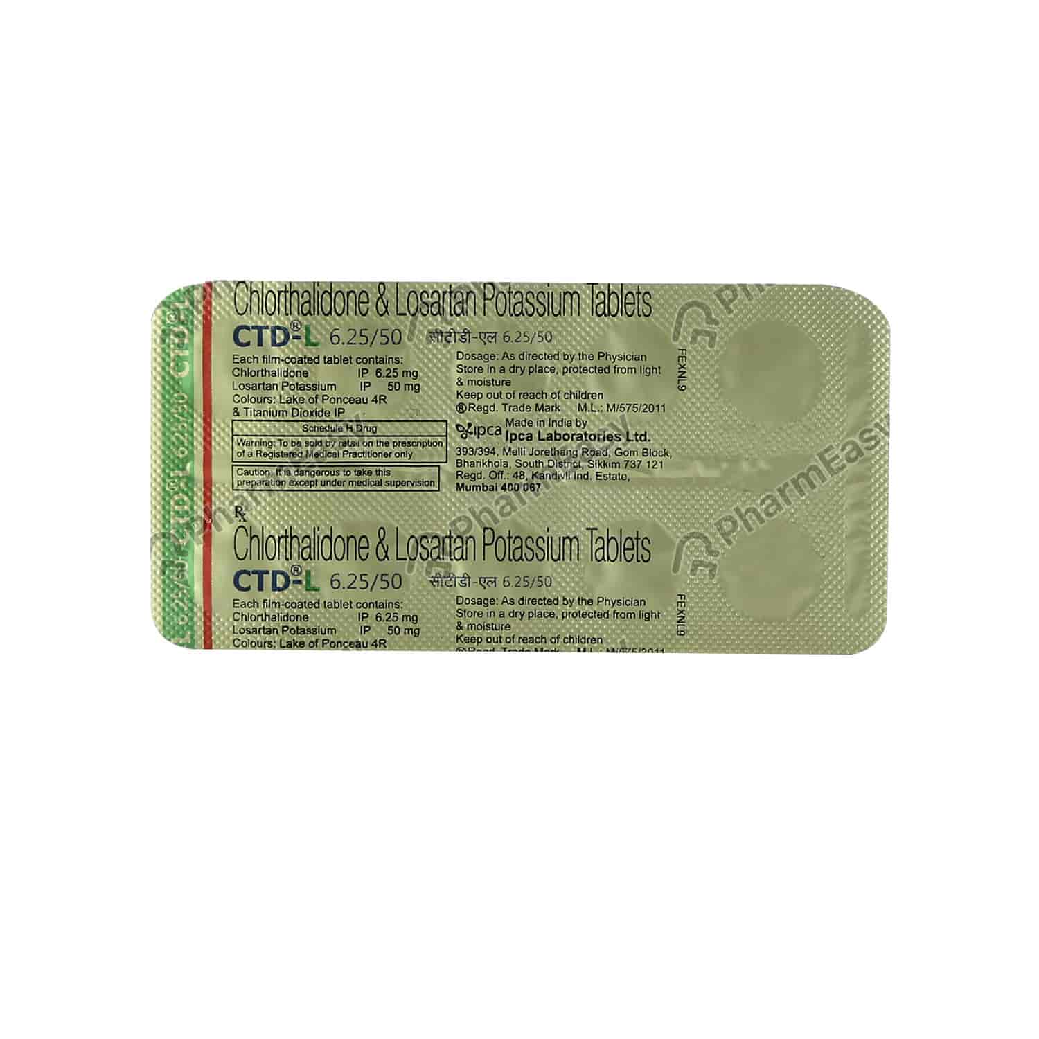 Buy Ctd L 6.25/50mg Tablet Online at Flat 18% OFF* | PharmEasy