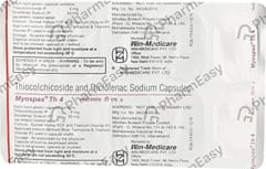 Myospas Th 4mg Strip Of 10 Capsules: Uses, Side Effects, Price & Dosage ...