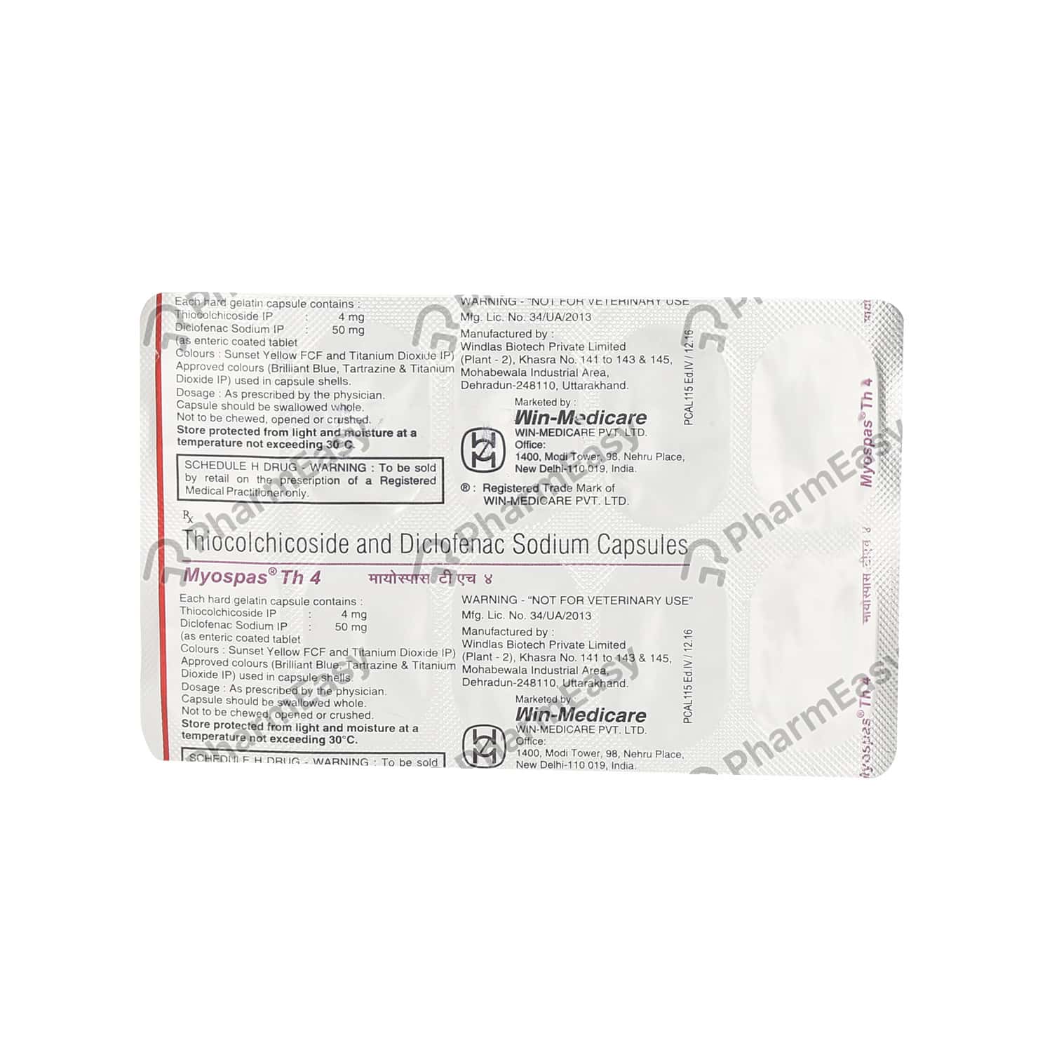 Buy Myospas Th 4mg Capsule Online at Flat 18% OFF* | PharmEasy