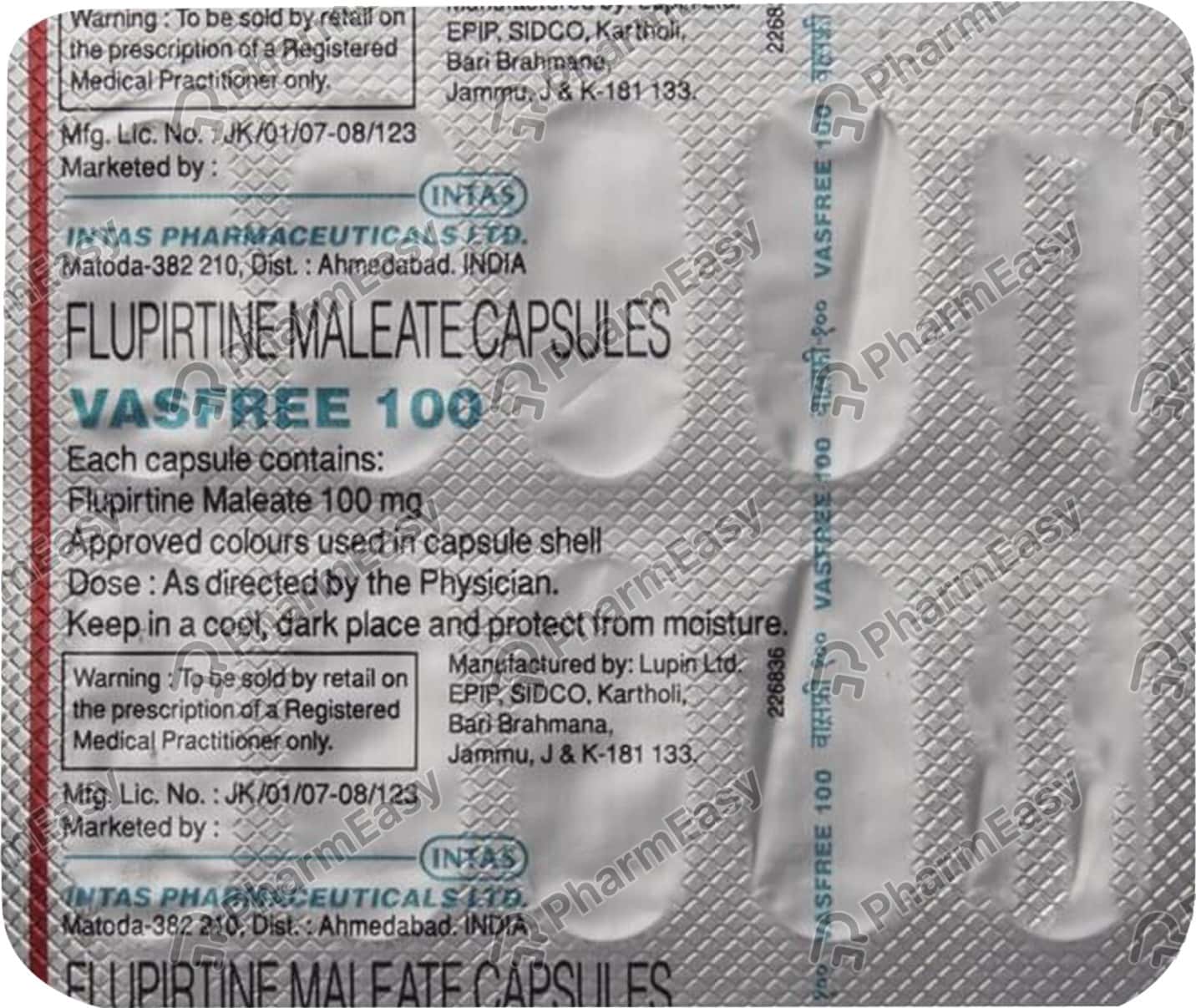 Vasfree 100 MG Capsule (10): Uses, Side Effects, Price & Dosage | PharmEasy
