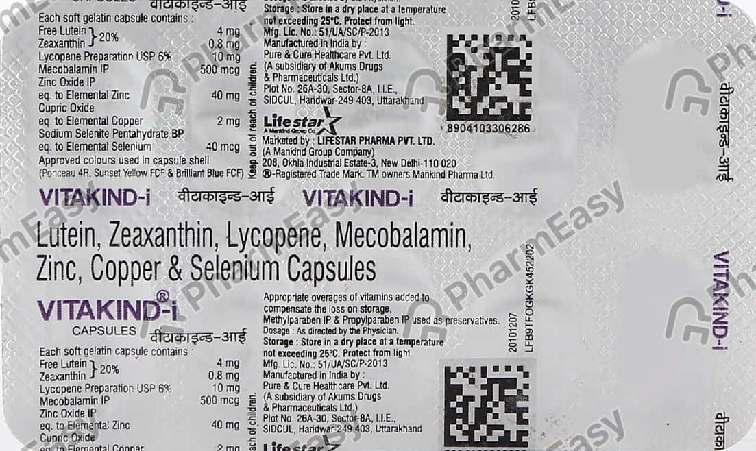 Buy Vitakind I Strip Of 10 Capsules Online at Flat 15% OFF | PharmEasy