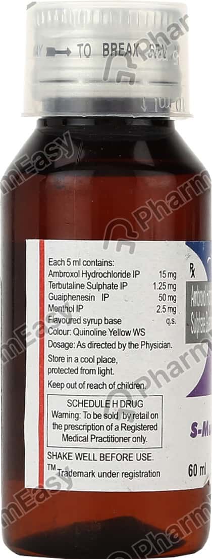 S Mucolite Syrup 60ml: Uses, Side Effects, Price & Dosage | PharmEasy