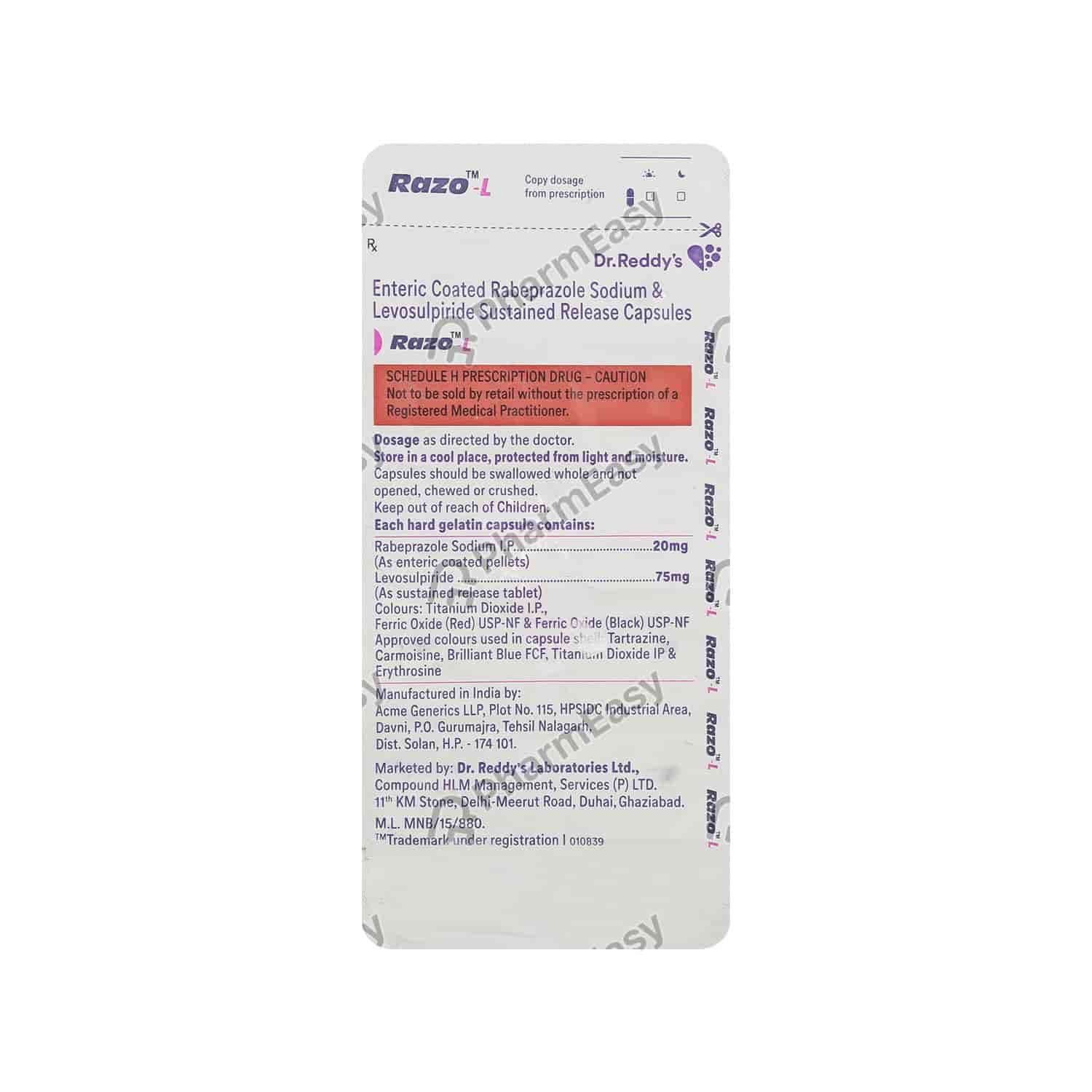 Razo L Capsule - Uses, Side Effects, Dosage, Composition & Price ...