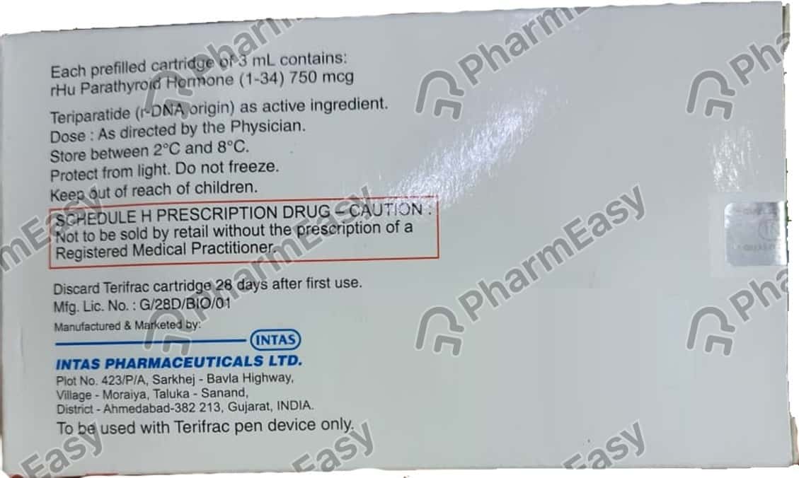 Terifrac 750 MCG/3ML Solution For Injection (3): Uses, Side Effects ...