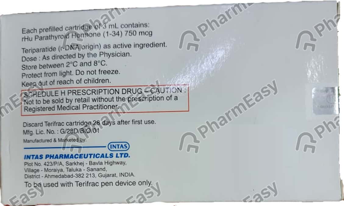 Terifrac 750 MCG/3ML Solution For Injection (3): Uses, Side Effects ...