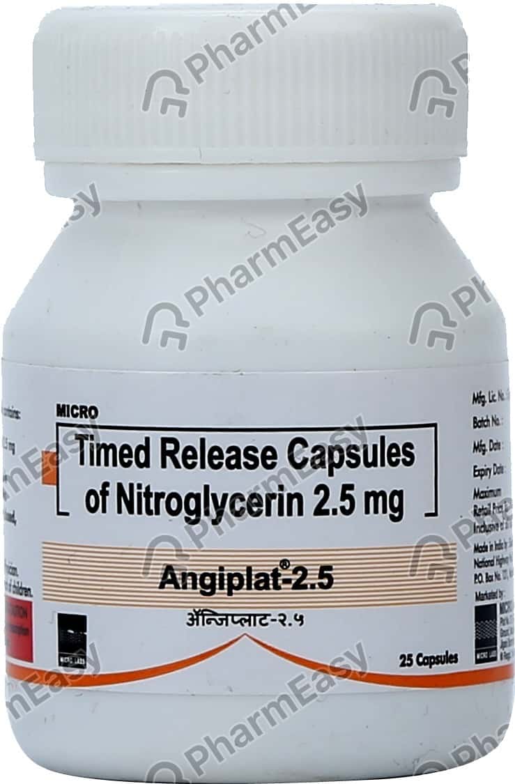 Angiplat 2.5 MG Capsule (25): Uses, Side Effects, Price & Dosage ...