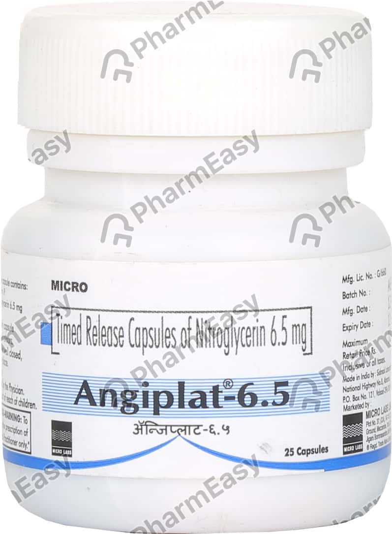 Angiplat 6.5 MG Capsule (25): Uses, Side Effects, Price & Dosage ...