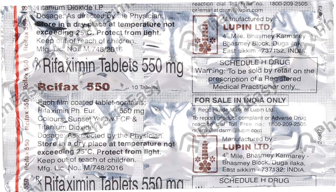 Rcifax 550 MG Tablet (10): Uses, Side Effects, Price & Dosage | PharmEasy