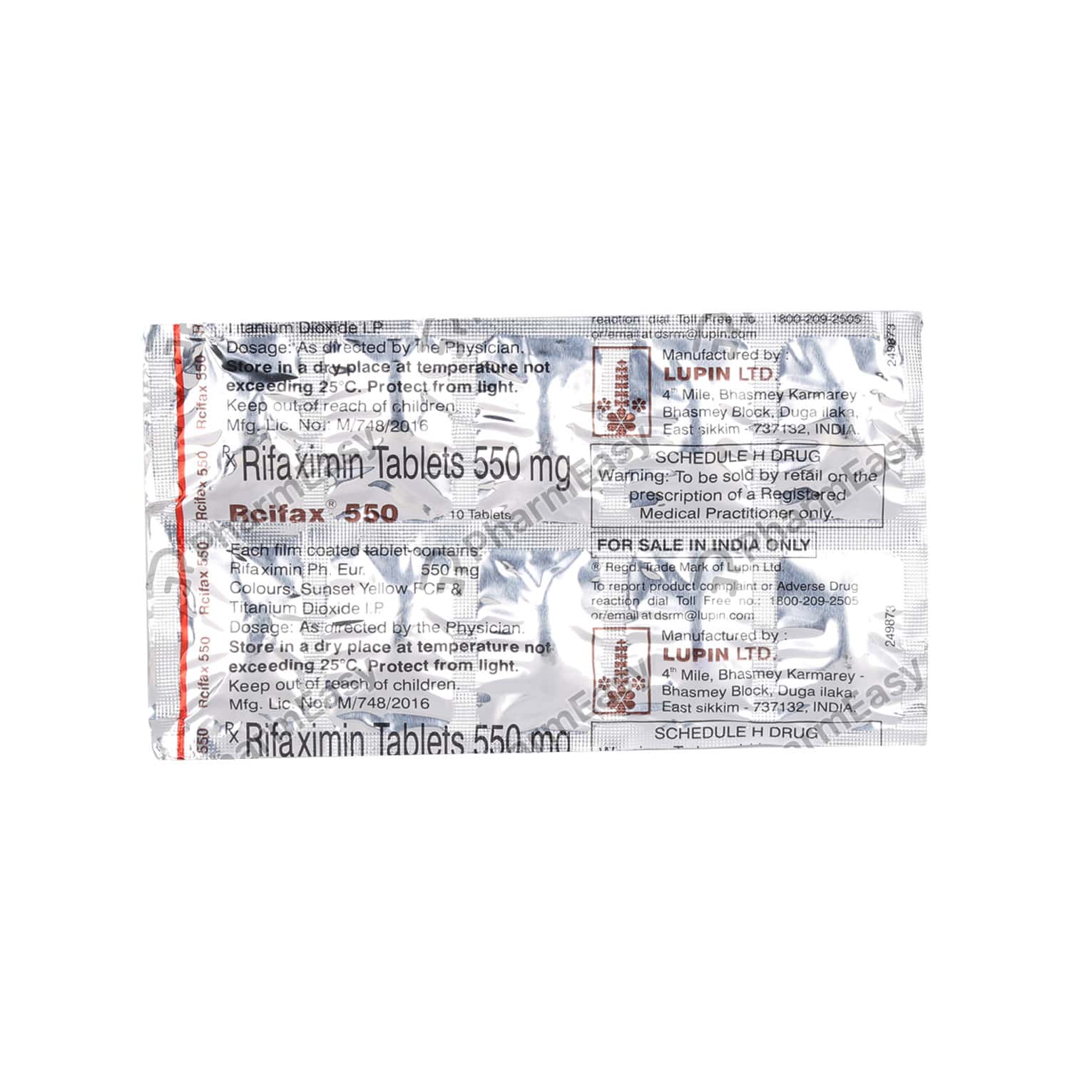 Rcifax 550 MG Tablet (10) - Uses, Side Effects, Dosage, Composition ...