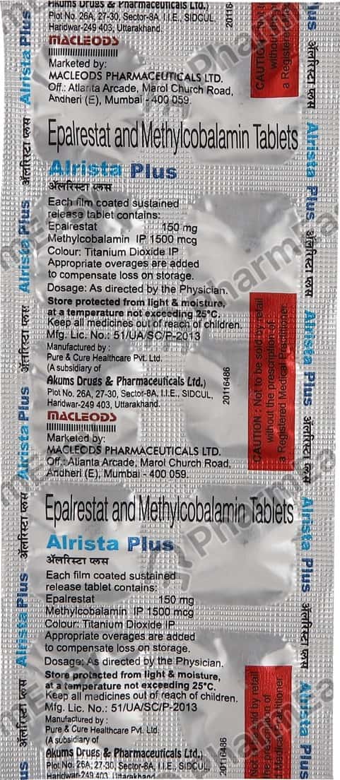 Buy Alrista Plus Strip Of 10 Tablets Online at Flat 15% OFF | PharmEasy