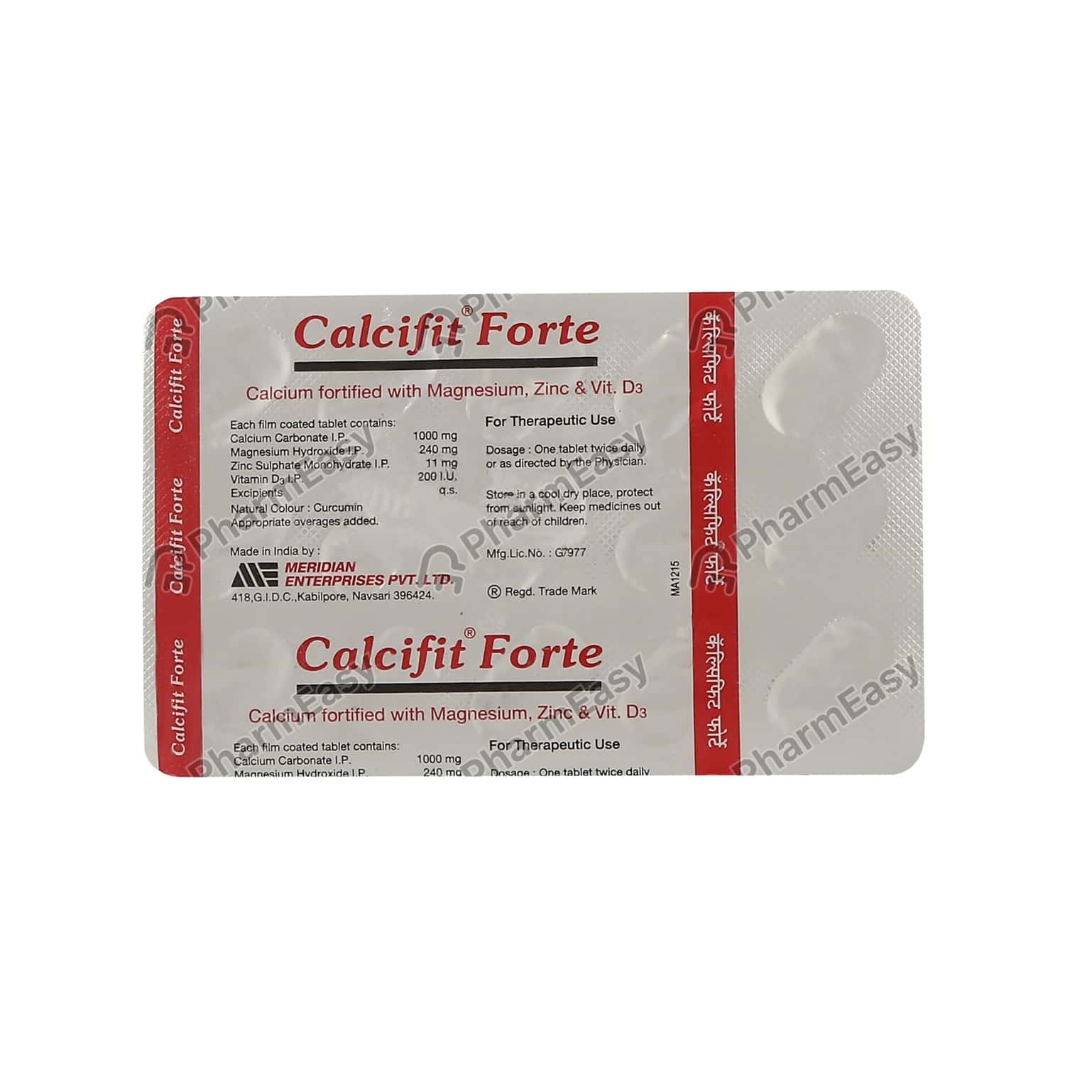 Buy Calcifit Forte Strip Of 15 Tablets Online at Flat 18% OFF* | PharmEasy