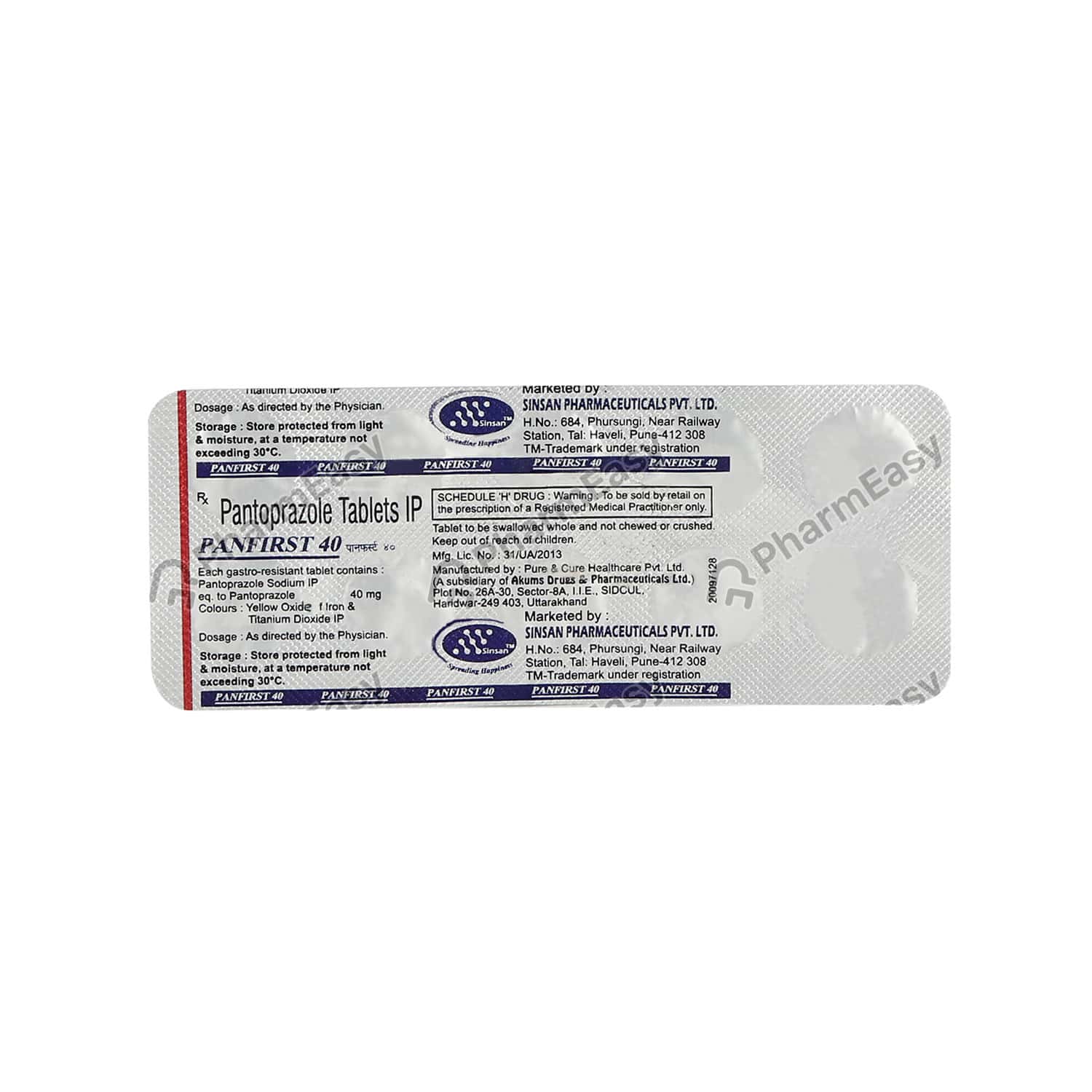 Panfirst 40 MG Tablet (10) - Uses, Side Effects, Dosage, Composition ...